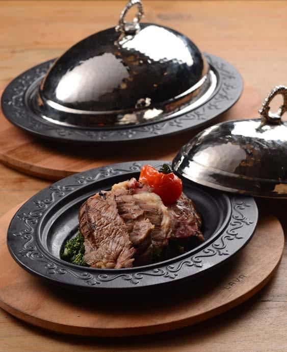 LAVA DÖKÜM OVAL DÖNER, KEBAP TABAĞI AHŞAP ALTLIKLI. ÖLÇÜ 21X16CM ...